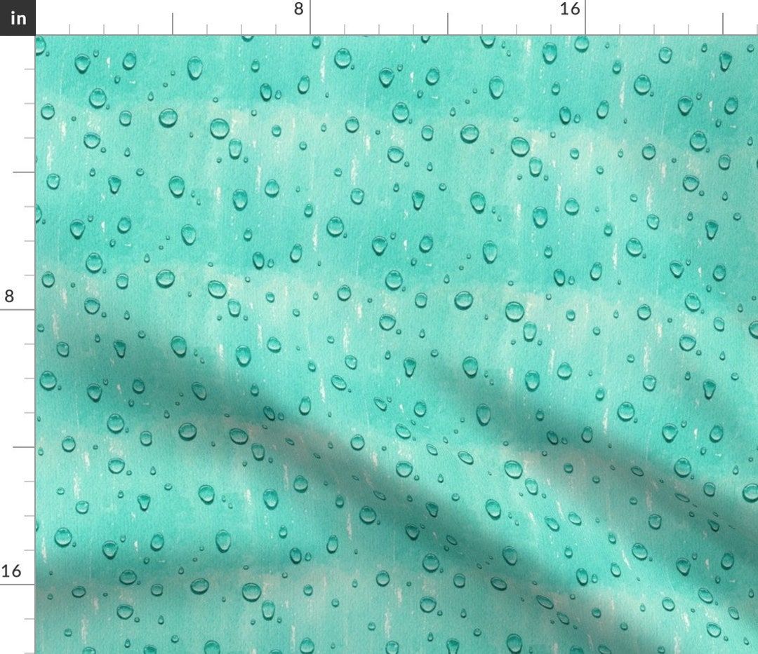 Water Drops Fabric Water Drops by Timone Watercolor Rain Drops Cotton ...