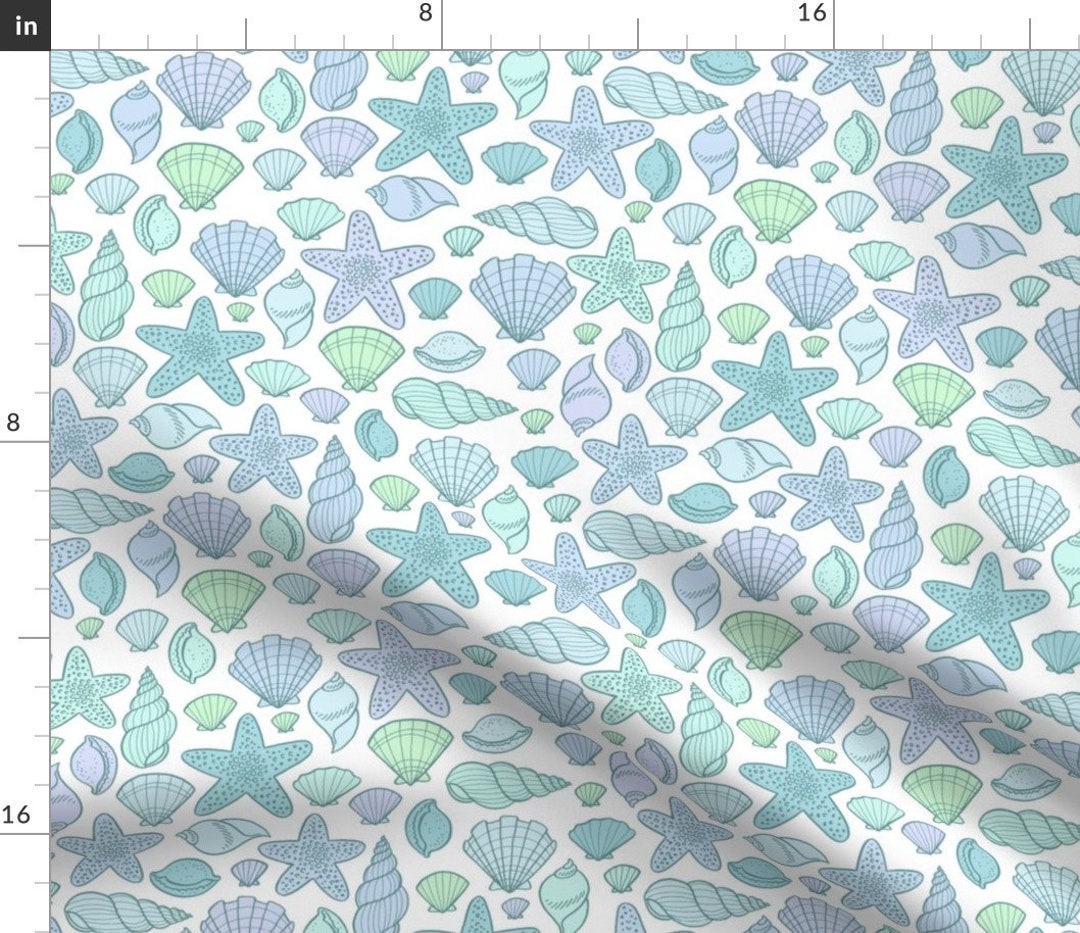 Sea Shells Fabric Seashells Cool by Kristinnohe Sea Shells Beach ...
