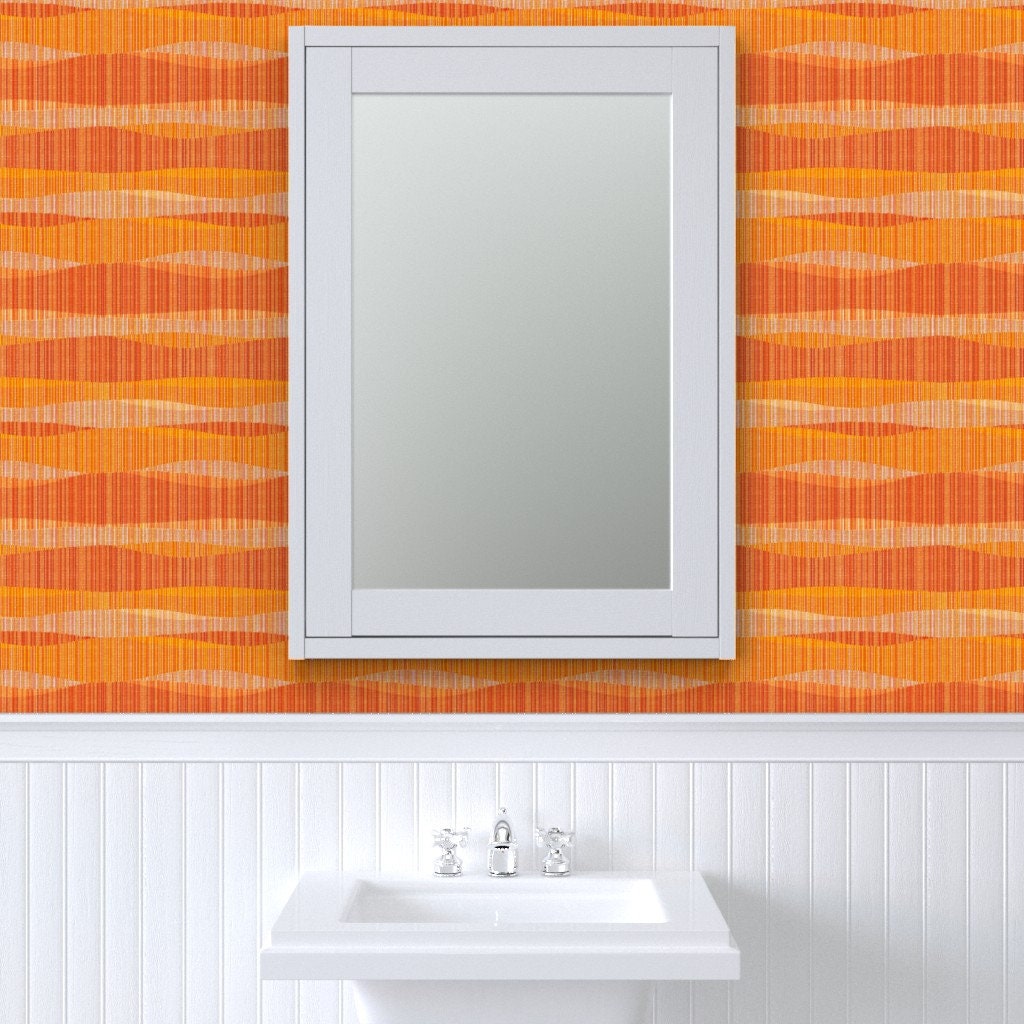 Mid Century Wallpaper Mid Mod Lines Sunrise by Theodesign | Etsy