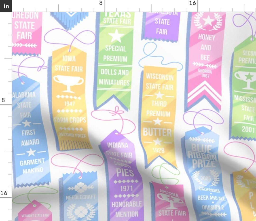State Fair Fabric State Fair Prize Ribbons by Logan Spector - Etsy