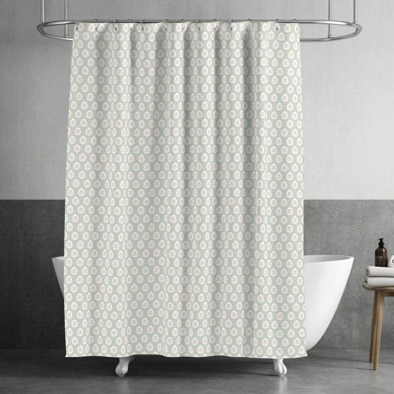 Preppy Sage Green Extra Wide Sateen Fabric French Country Farmhouse ...