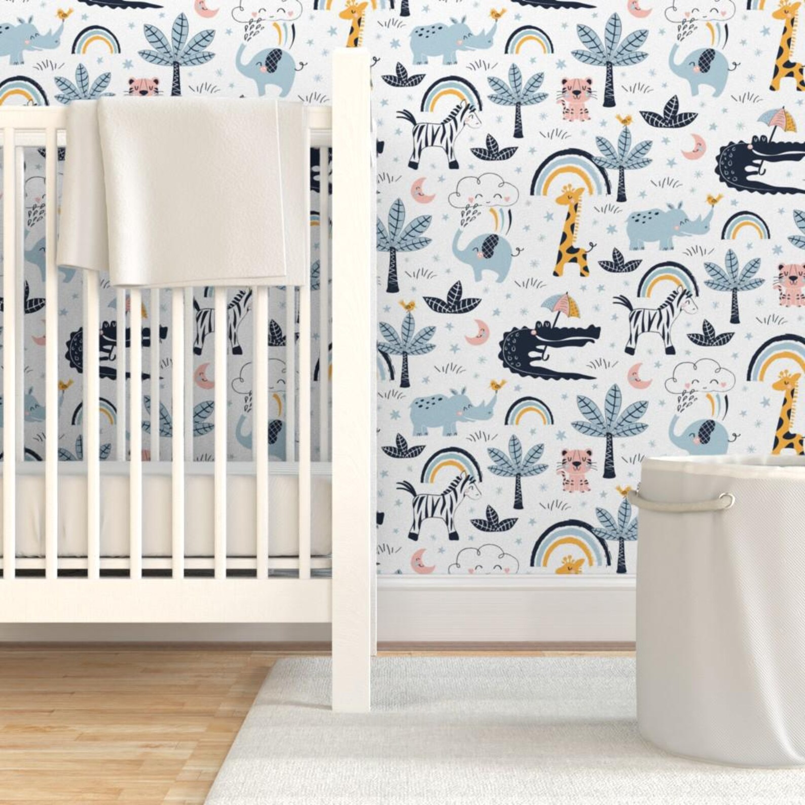Nursery Wallpaper - Small Safari Baby Nursery by Bamokreativ - Nursery ...