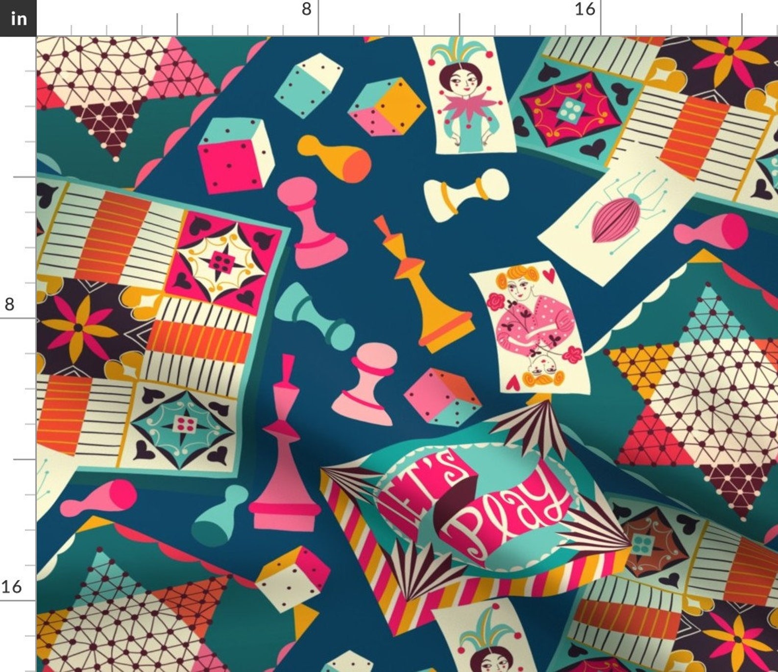 Board Game Fabric Let's Play Games By Miraparadies | Etsy