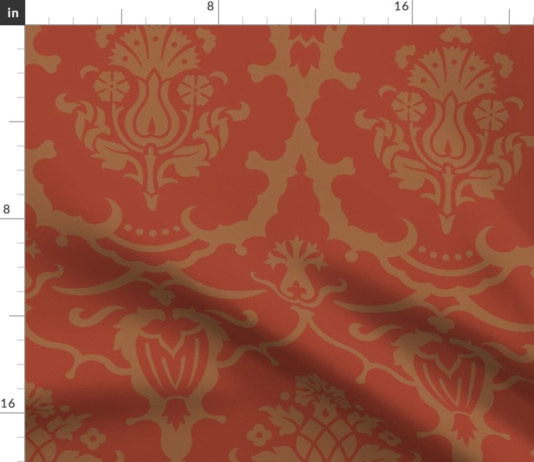 Red Damask Fabric Damask 7b by Muhlenkott Damask Royal Floral Ornate ...