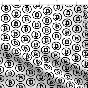 Bitcoin Fabric - Bitcoin Symbol // Large by Thinlinetextiles - Bitcoin ...