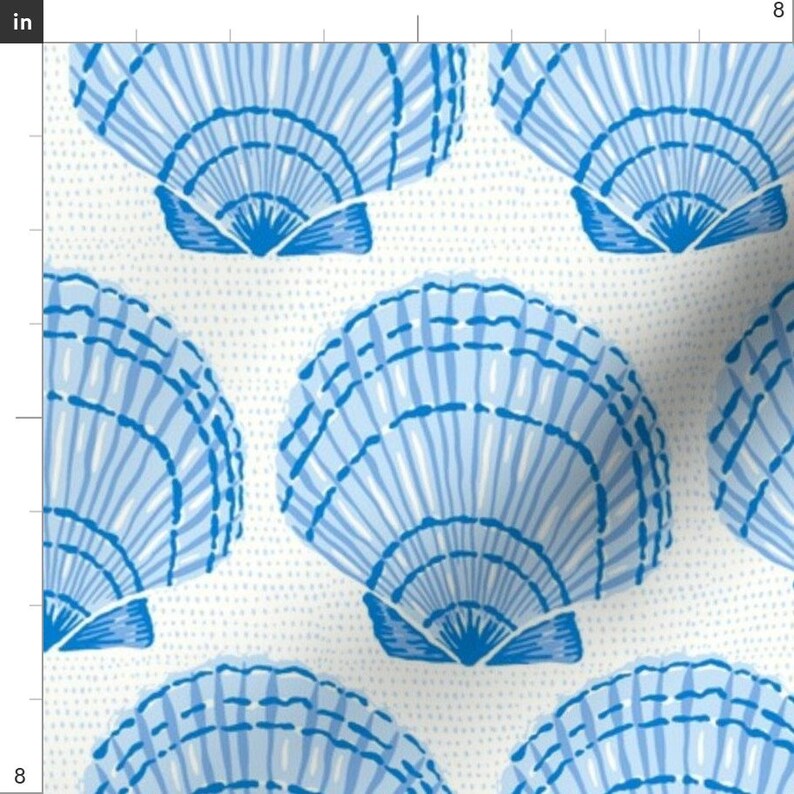 Summer Seashells Upholstery Fabric Clams by Vivdesign - Etsy