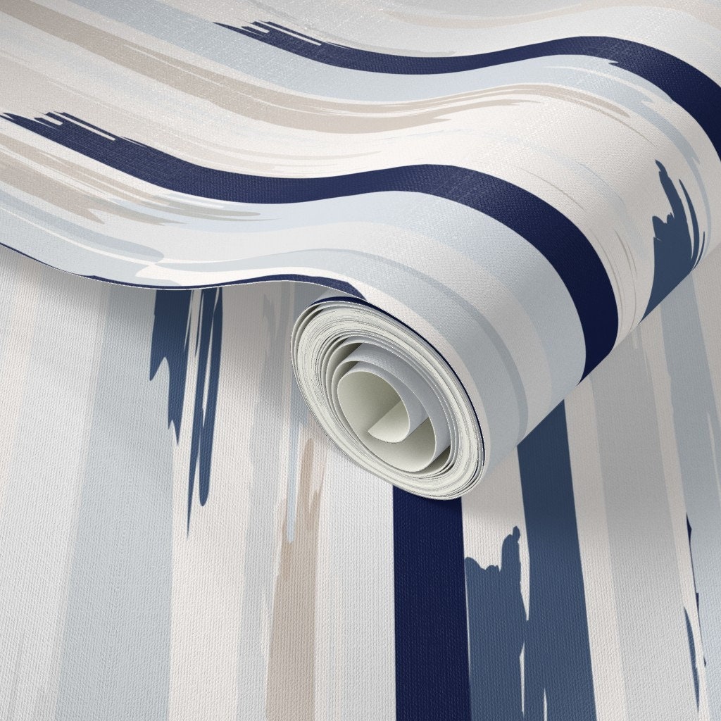 Vertical Stripes Wallpaper Feathered Stripe by Crystal Walen - Etsy