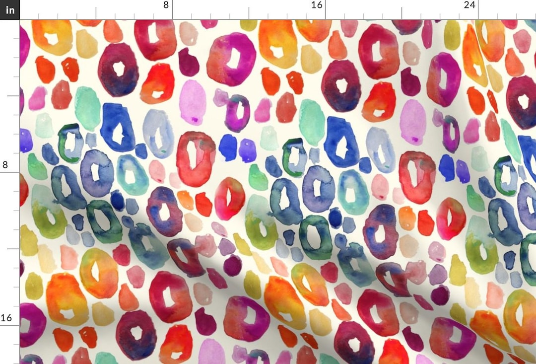 Bright Animal Print Apparel Fabric - Rainbow Watercolor Animal Print by ...