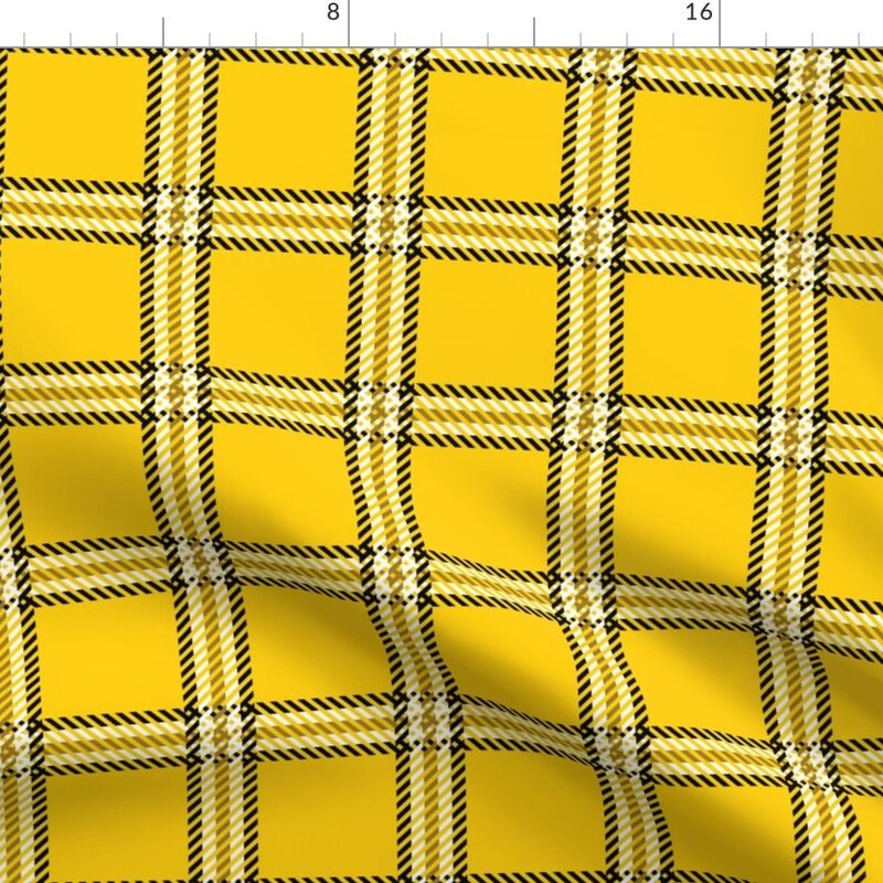 Yellow Plaid Fabric - Etsy