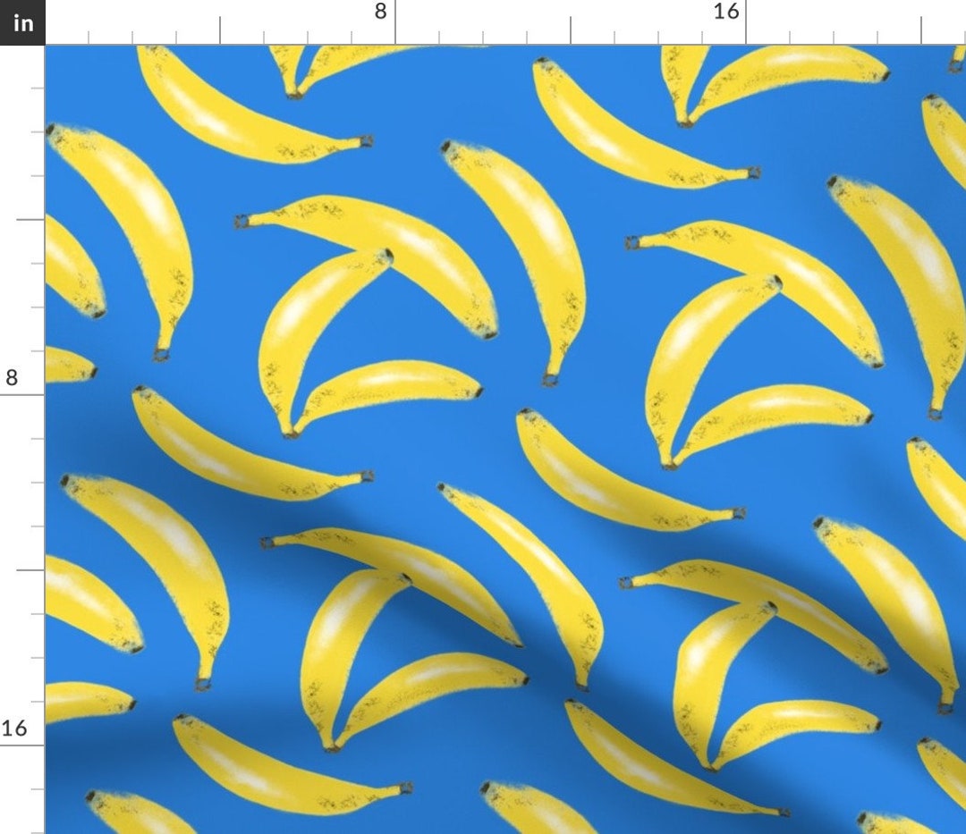 Bananas Fabric Bananas on Dark Blue by Tarareed Modern - Etsy
