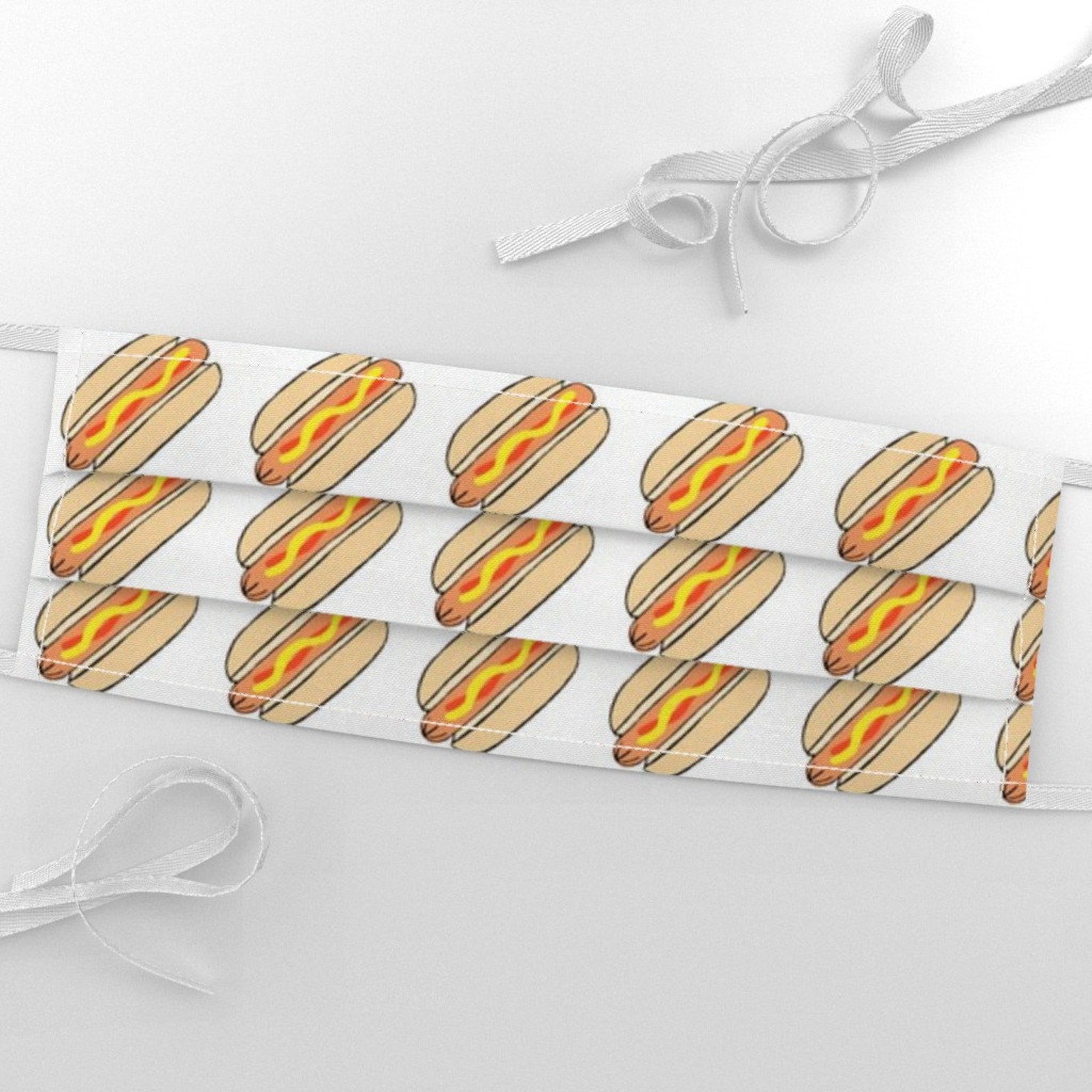 Hot Dog Fabric Tiny Hot Dogs on White by Tarareed Hot Dog | Etsy