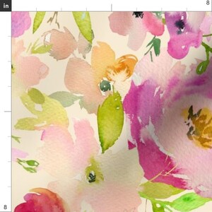 Watercolor Floral Fabric - Flower Party by Sugarpinedesign - Bright ...