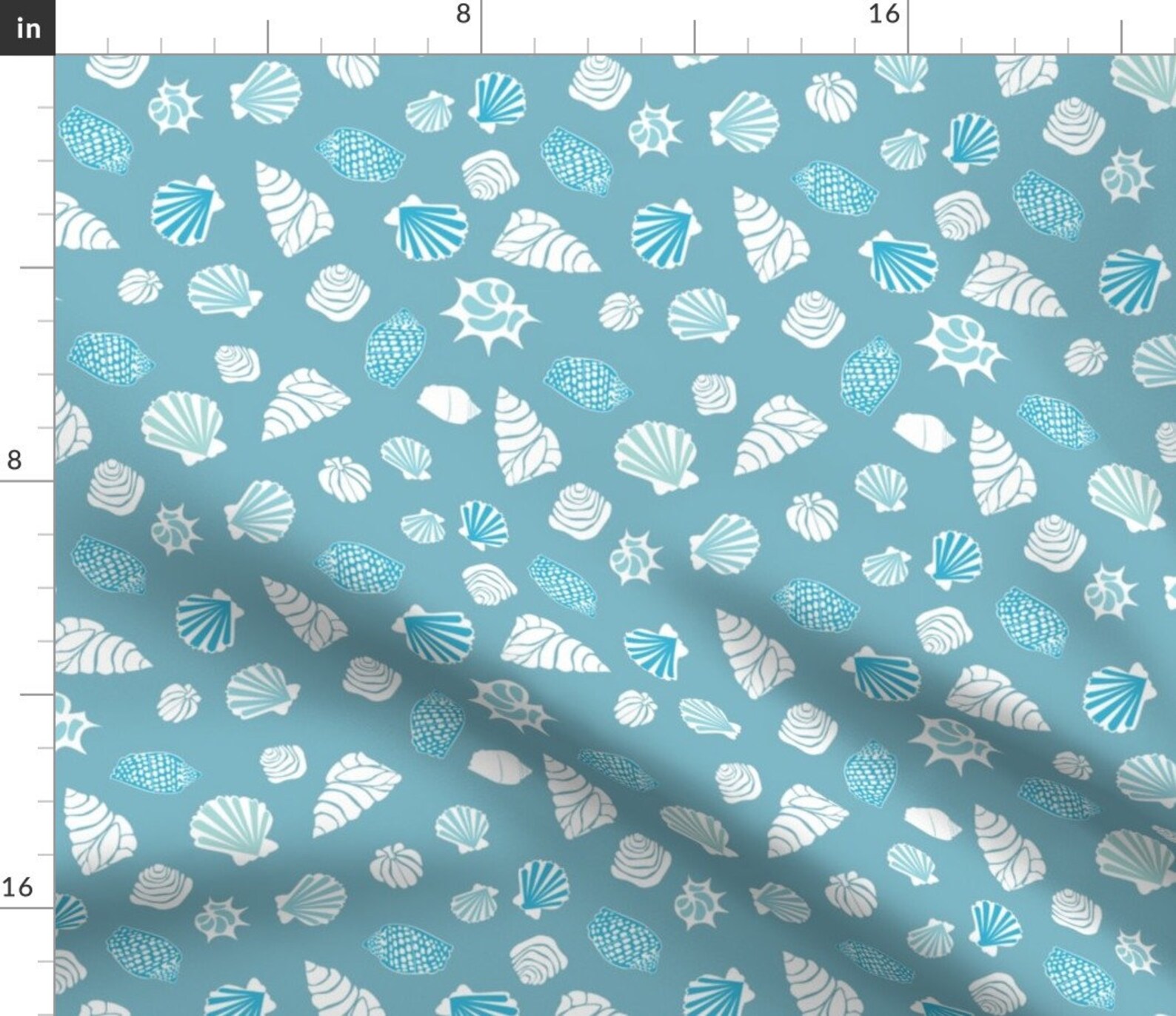 Summer Shell Collection Fabric Pattern With Various Shells - Etsy