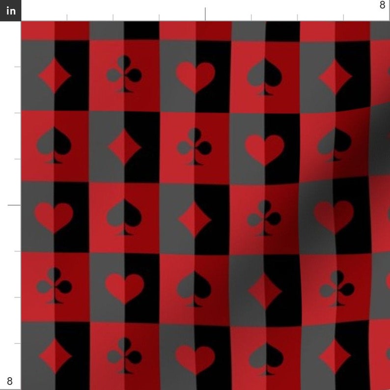 Cards Fabric Suit of Playing Cards by Blackfeathergrass - Etsy