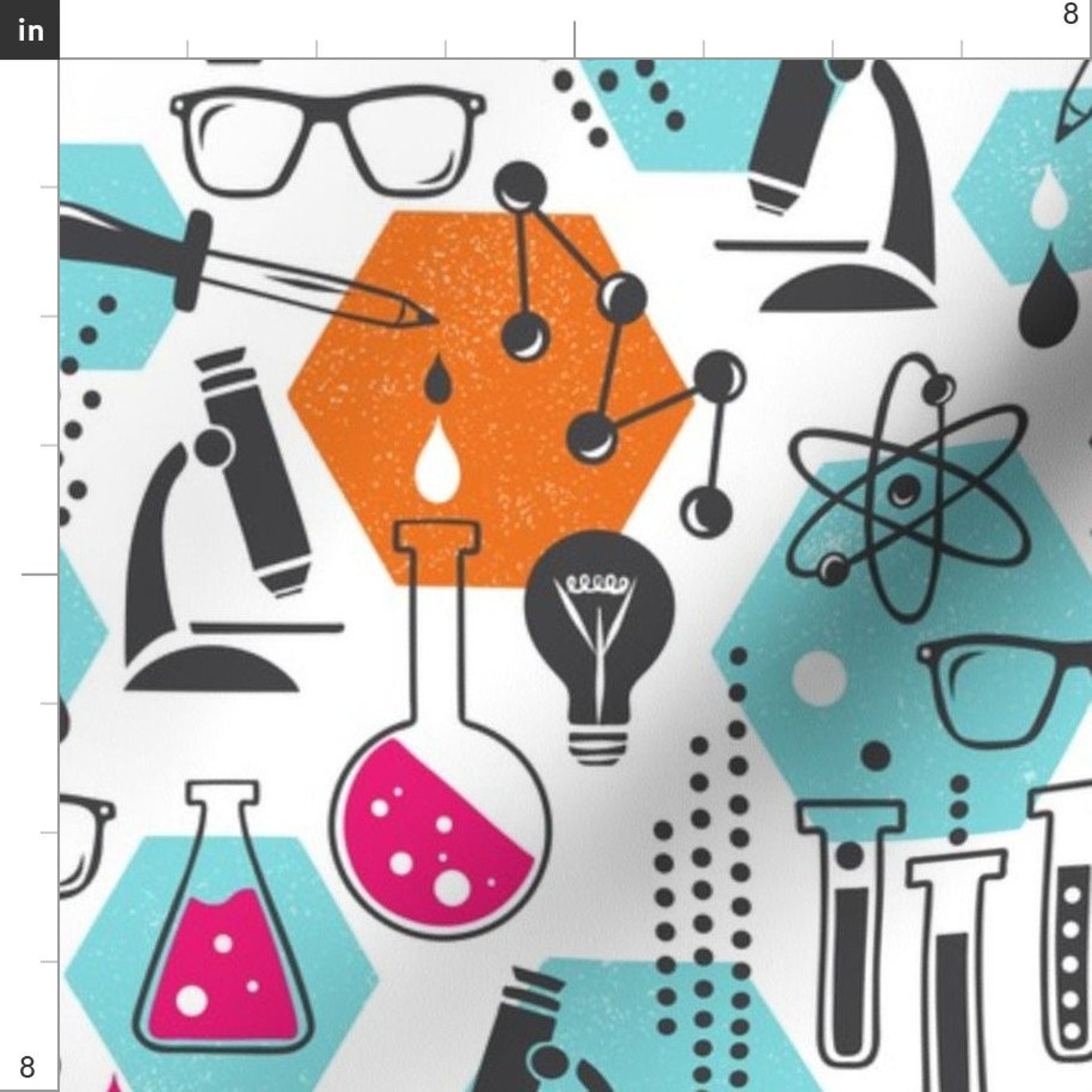 Science Fabric Chemistry Lab Modern Girl by Heatherdutton | Etsy