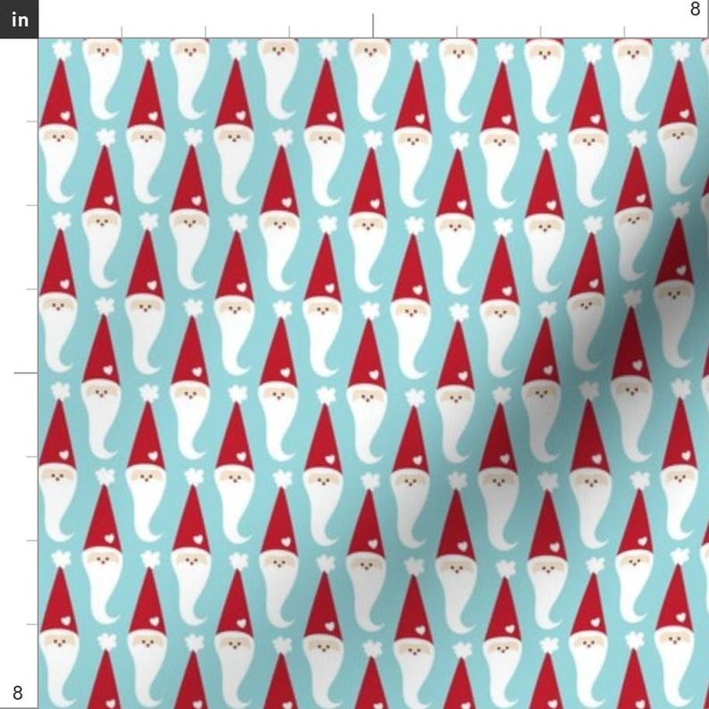 Santa Fabric - Christmas Santas With Love Small by Misstiina - Santa ...