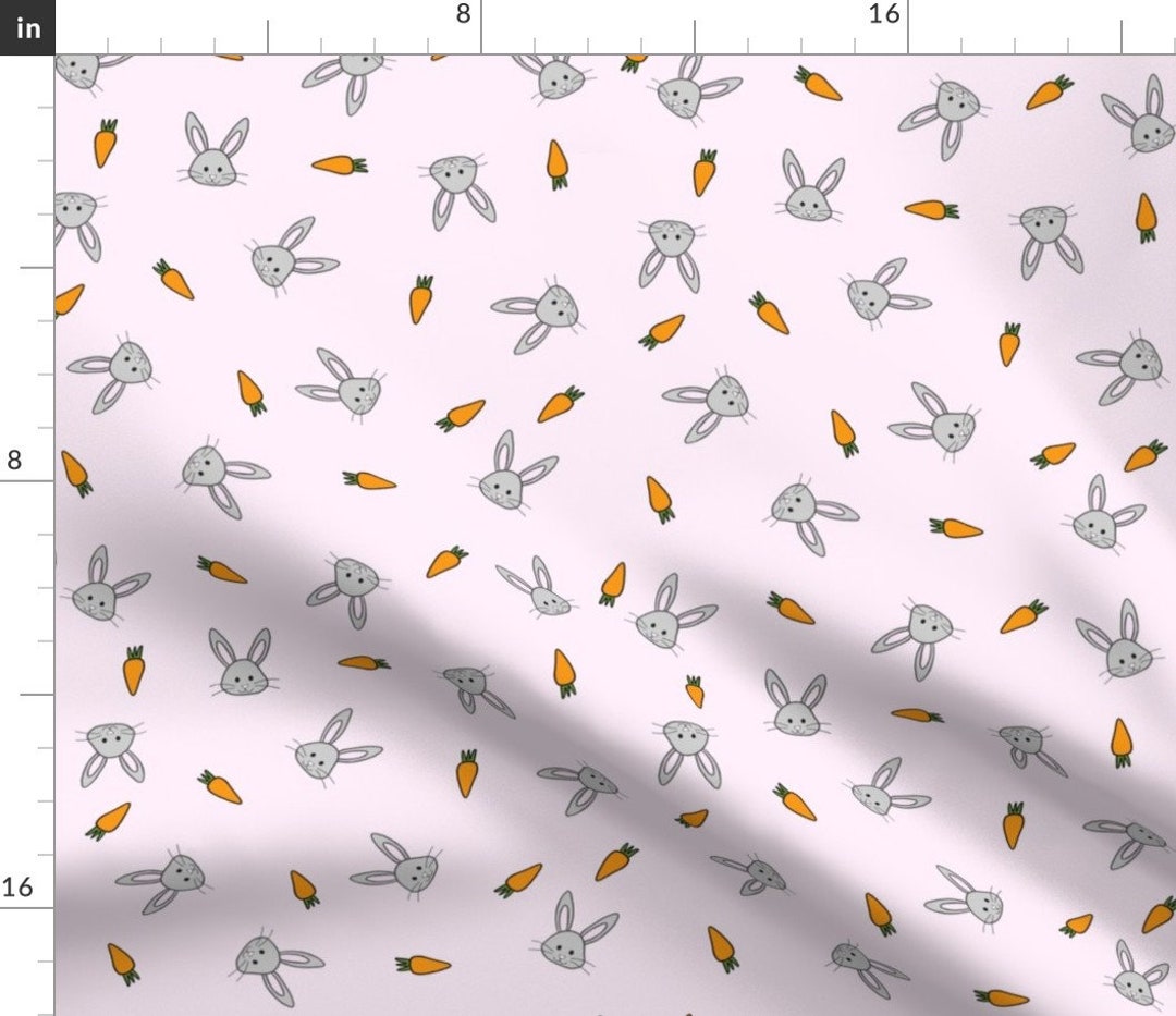 Pink Easter Bunny Rabbits Pattern Fabric Carrot Cake Pink - Etsy
