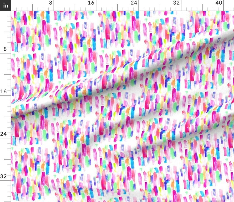 Watercolor Abstract Paint Fabric Deconstruced Rainbows by - Etsy