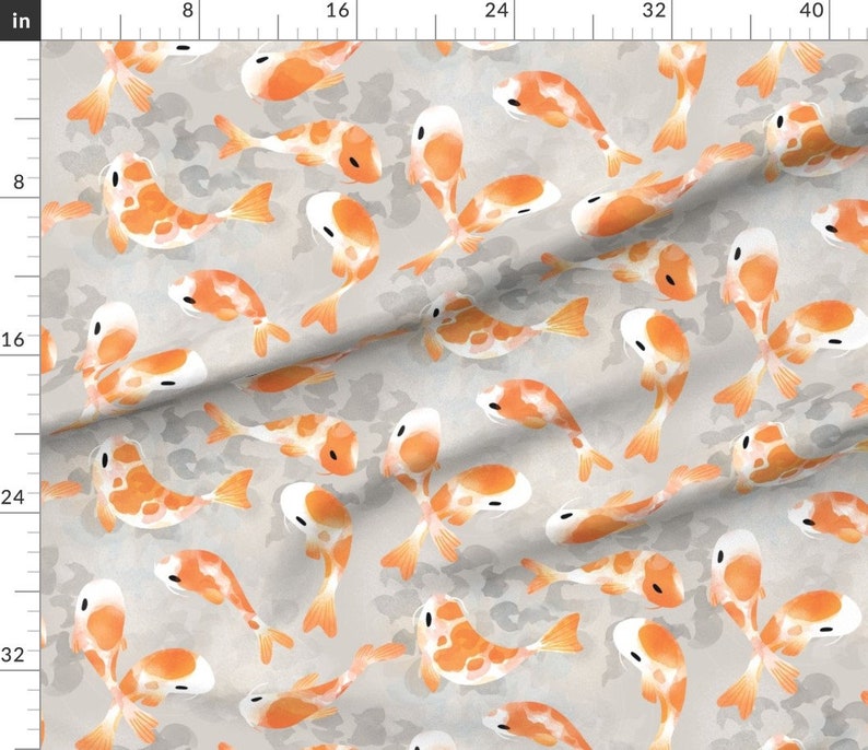 Koi Fish Fabric Japanese Koi Fish by Tarynosaurus Koi Fish - Etsy