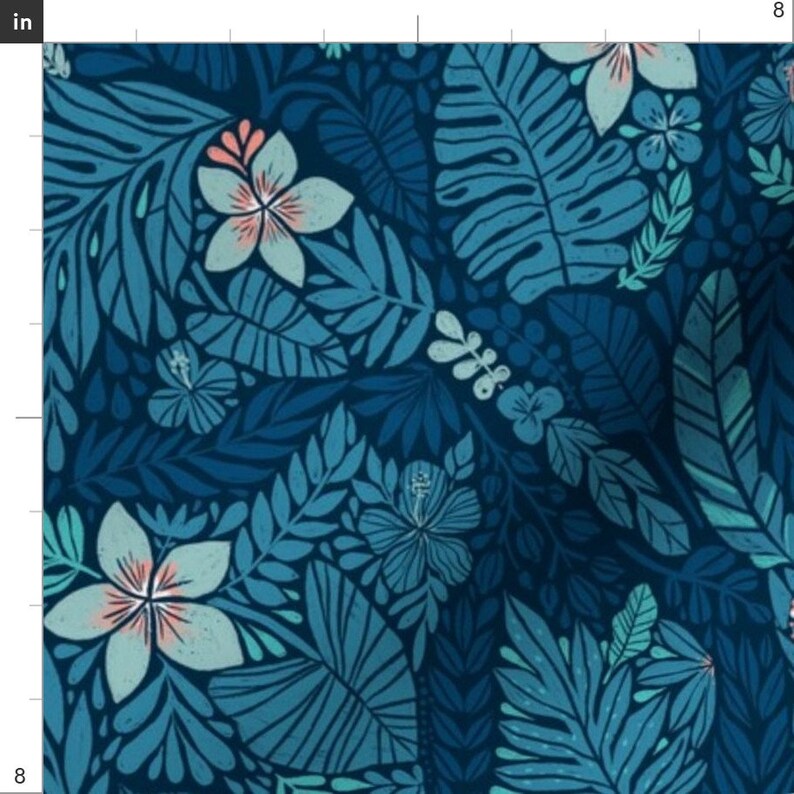 Tropical Cats Fabric Meowaii by Kostolom3000 Plumeria - Etsy