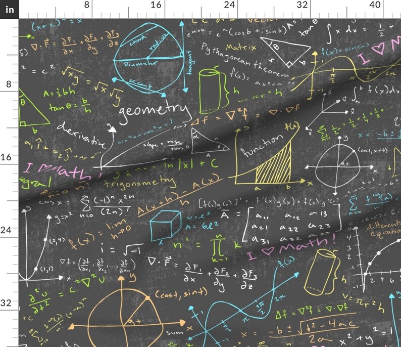 Math Fabric Math Lessons large Scale by Robyriker Math | Etsy