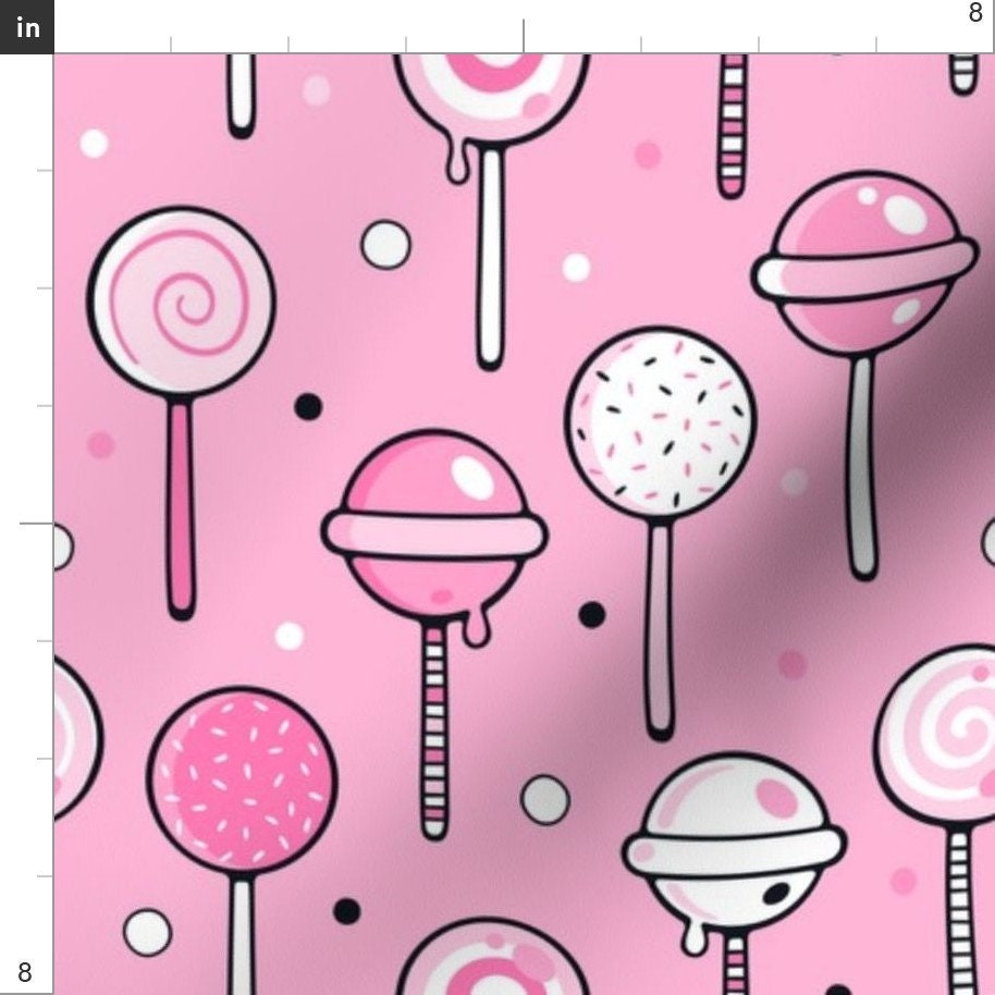 Pink Lollipop Fabric Sweet Lollipop by Nossisel Pink | Etsy