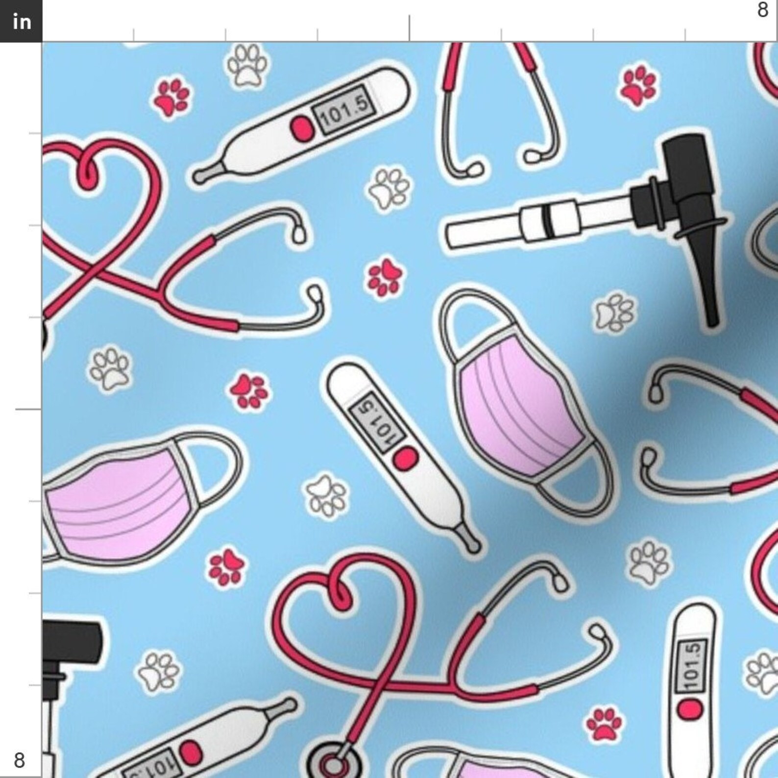 Veterinarian Fabric Cute Veterinary Technician Love Print - Etsy