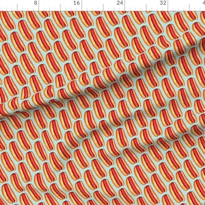 Classic Hot Dog Fabric Hot Dog by Kellygilleran Retro Hot Dog Kitchen ...