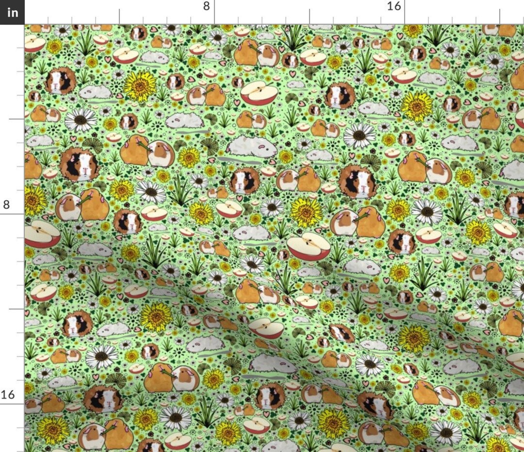 Guinea Pig Fabric Guinea Pigs by Nemki Guinea Pig Cotton Fabric by the ...