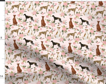 Greyhound Pattern in Petal Pink Fabric - Etsy