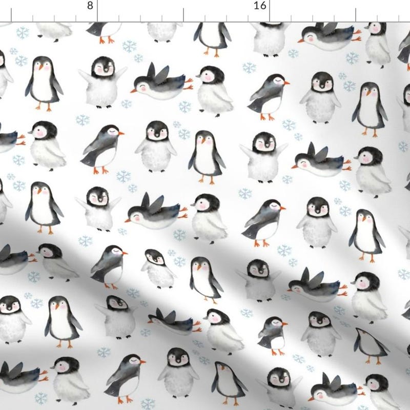 Penguin Fabric - Etsy