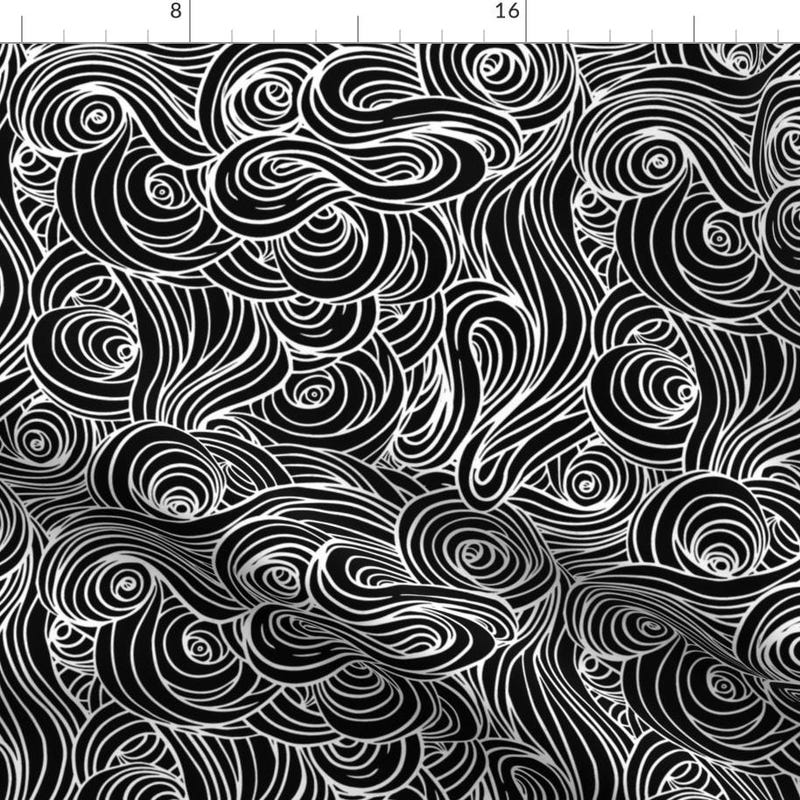White Swirl Fabric - Etsy