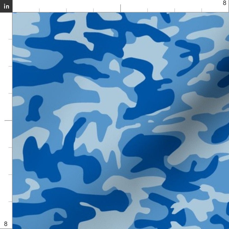 Blue Camo Fabric Blue Camo Army Print by Inspirationz - Etsy