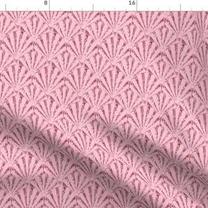 Art Deco Fabric - Pink Shell Seashell FAUX Glitter Pink Luxe Seashell ...