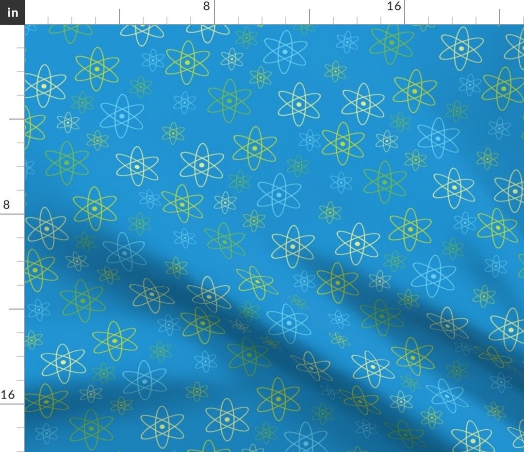 Atomic Fabric Atomic Science Blue by Robyriker Chemistry Atomic Geek ...