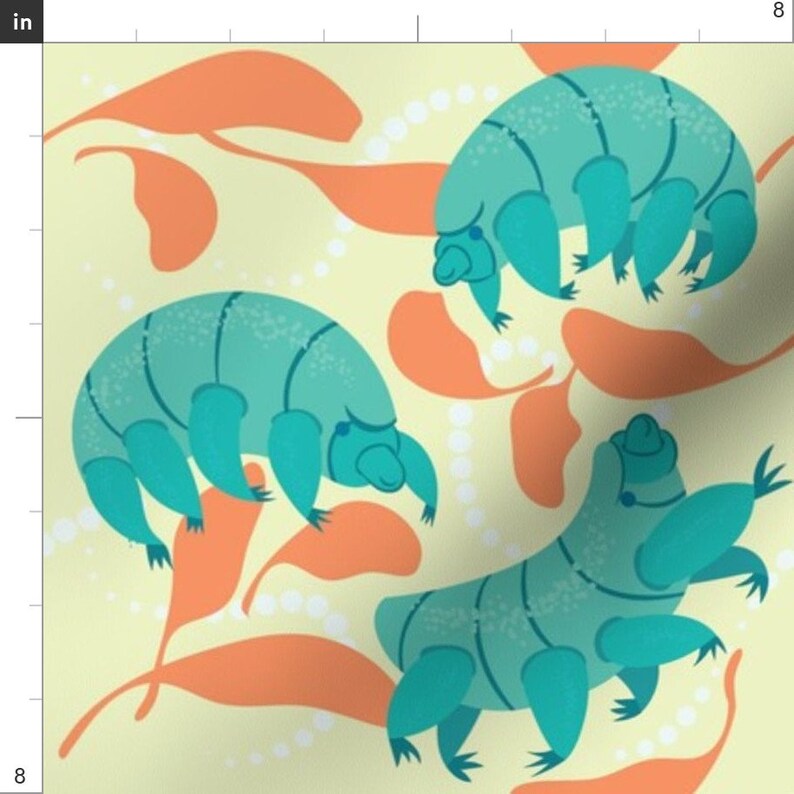 Water Bear Fabric Frolicking Water Bears By Pinkowlet | Etsy