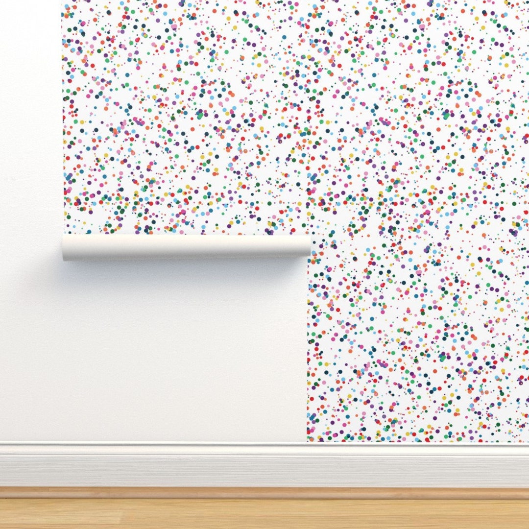 Confetti Wallpaper Confetti by Anchored by Love Rainbow - Etsy
