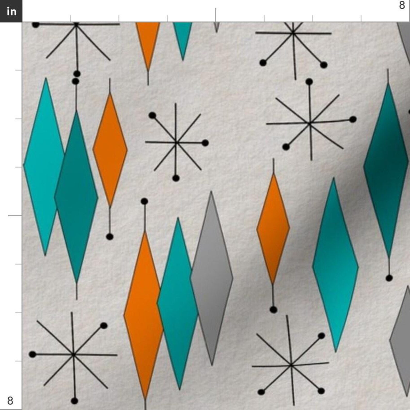 Retro Fabric - Mid-century Modern Diamond Pattern by Mid-century ...