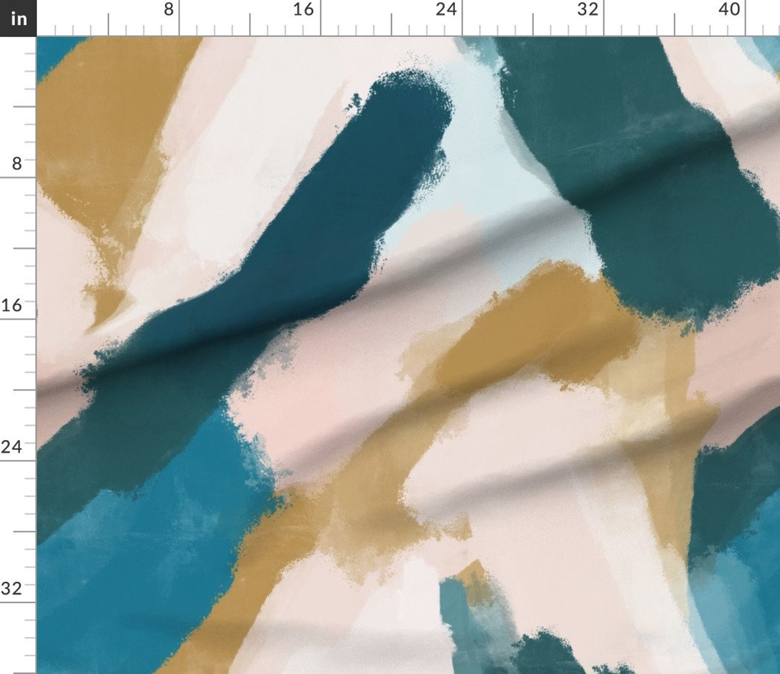 Painted Abstract Fabric Daubed Abstract Paintscape Xl - Etsy