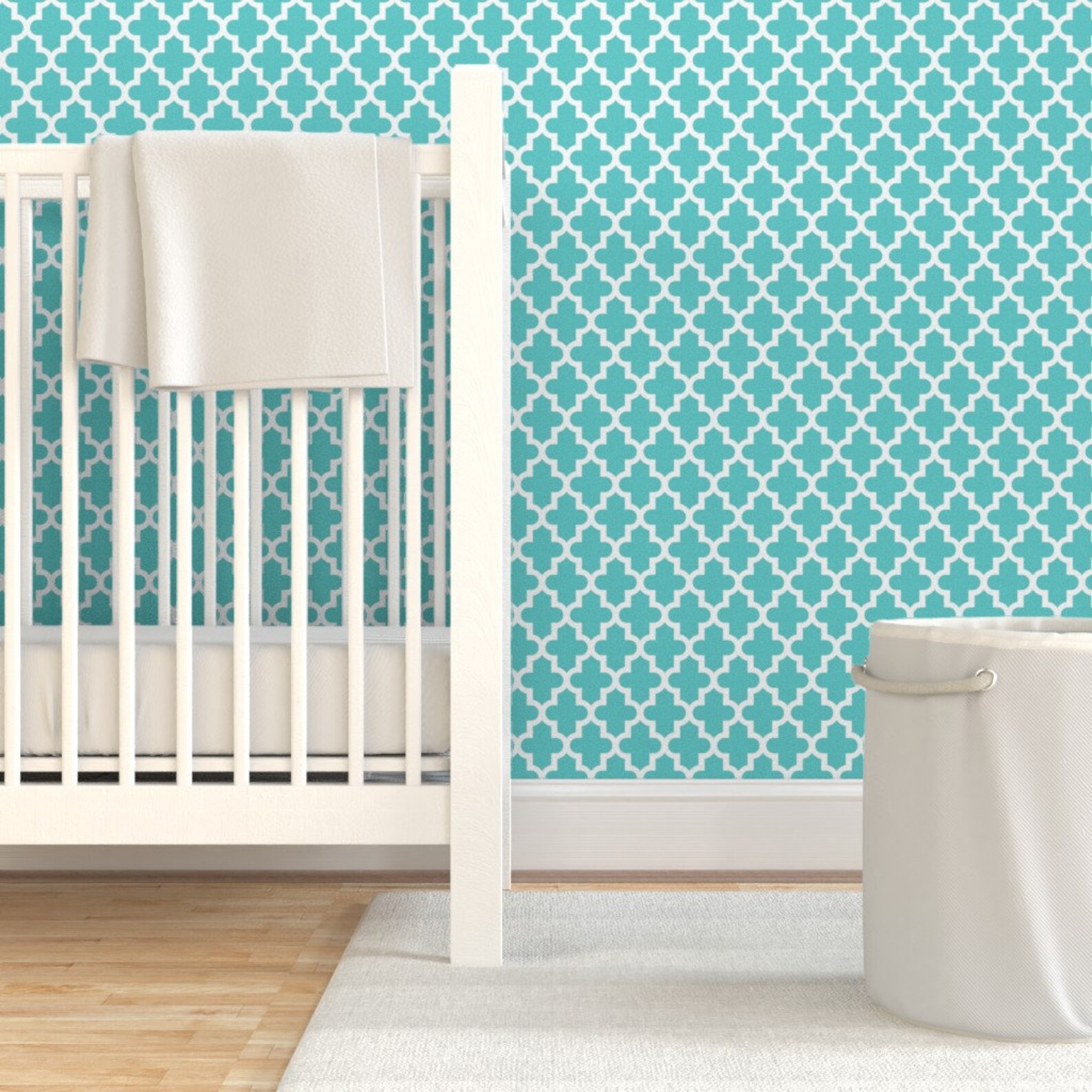Quatrefoil Wallpaper Turquoise Moroccan by Sweetzoeshop - Etsy