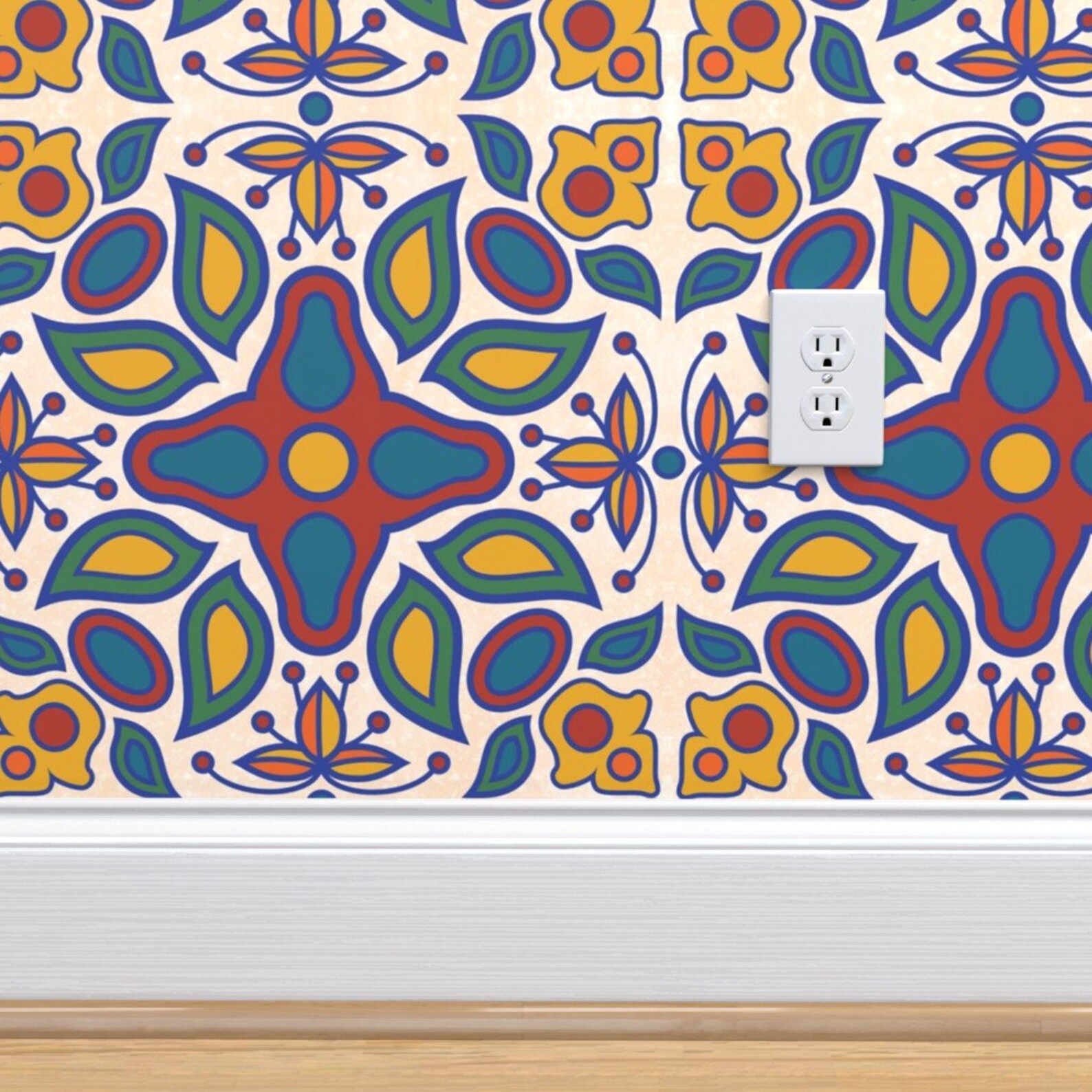 Mexican Tile Wallpaper Mayolica Tile by Wellfleetdesigns | Etsy