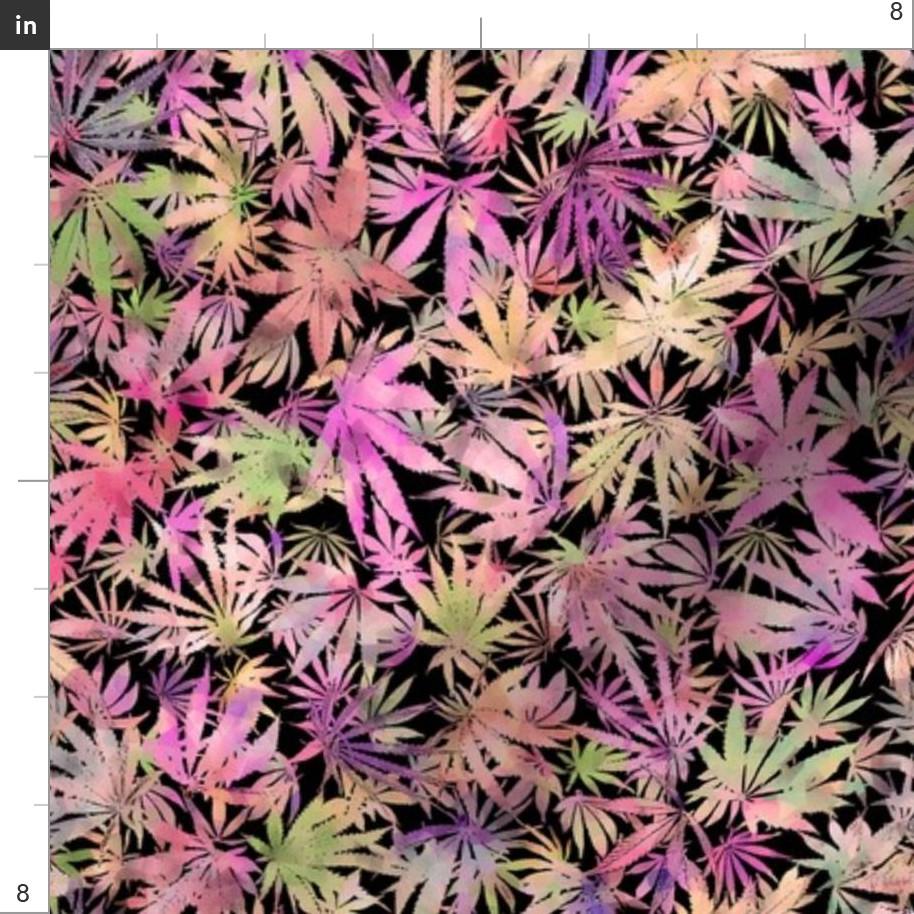 Marijuana Fabric - Colorful Cannabis by Camomoto - Marijuana Pot Weed ...