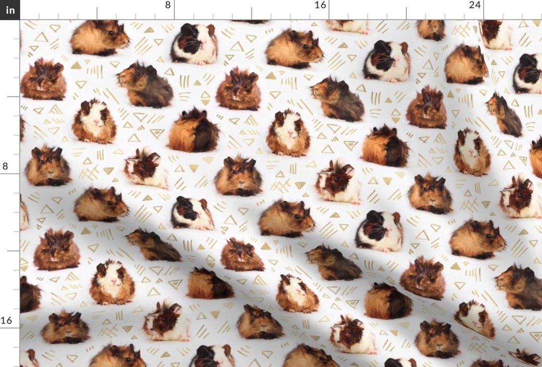 Geometric Guinea Pig Animal Fabric Lots of Little Guinea Pigs by ...