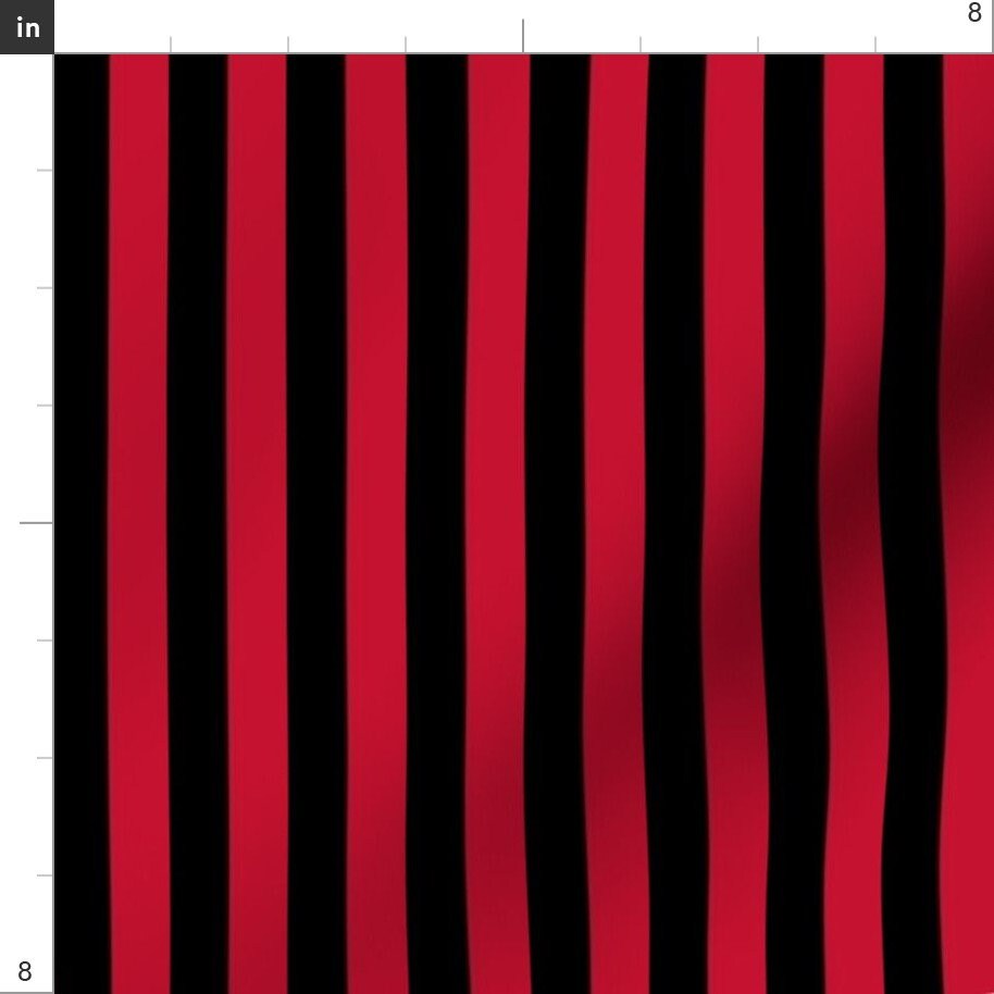 Stripes Fabric Black and Red 1/2 Inch Stripe by - Etsy