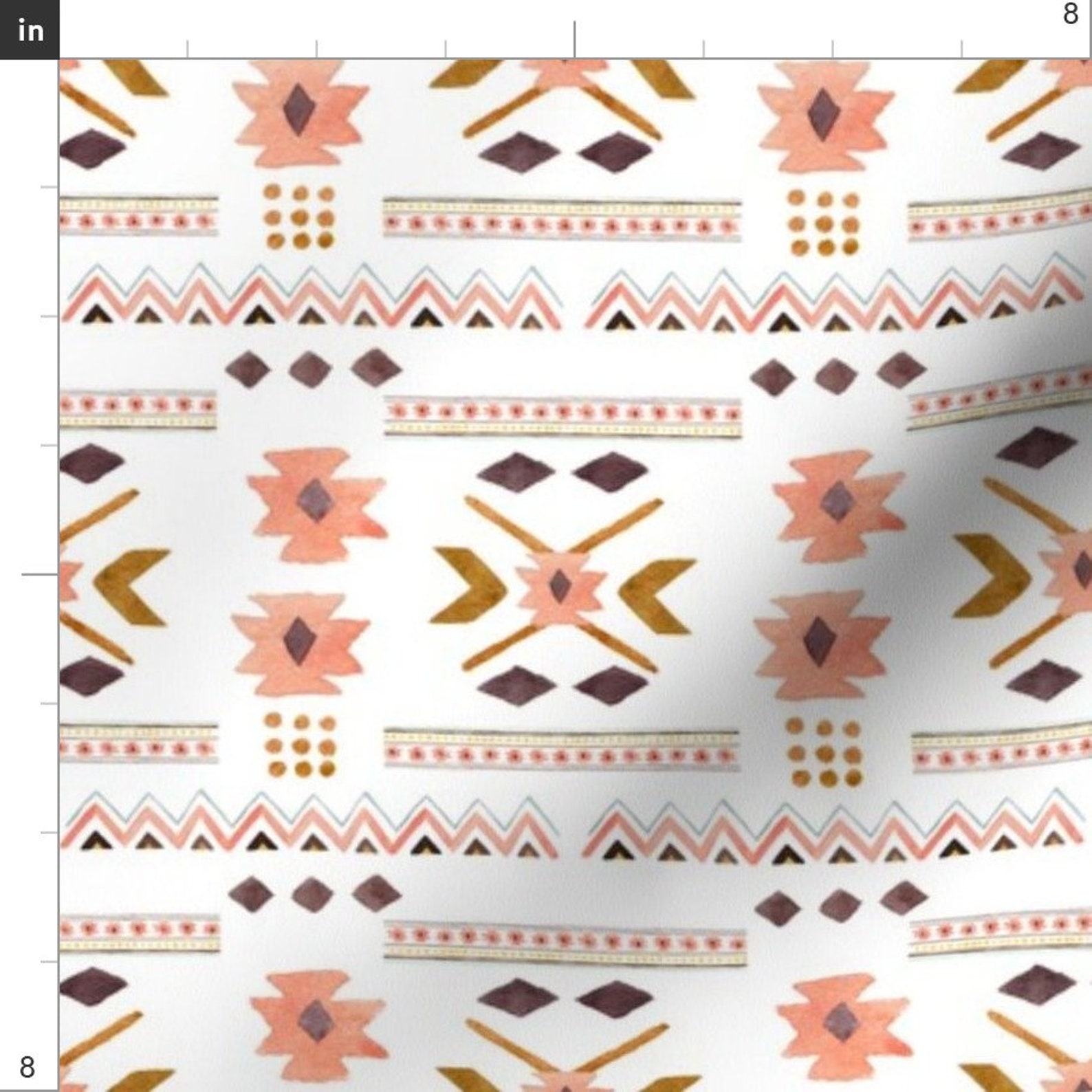 Watercolor Tribal Aztec Fabric Aztec in Pink by Shopcabin | Etsy