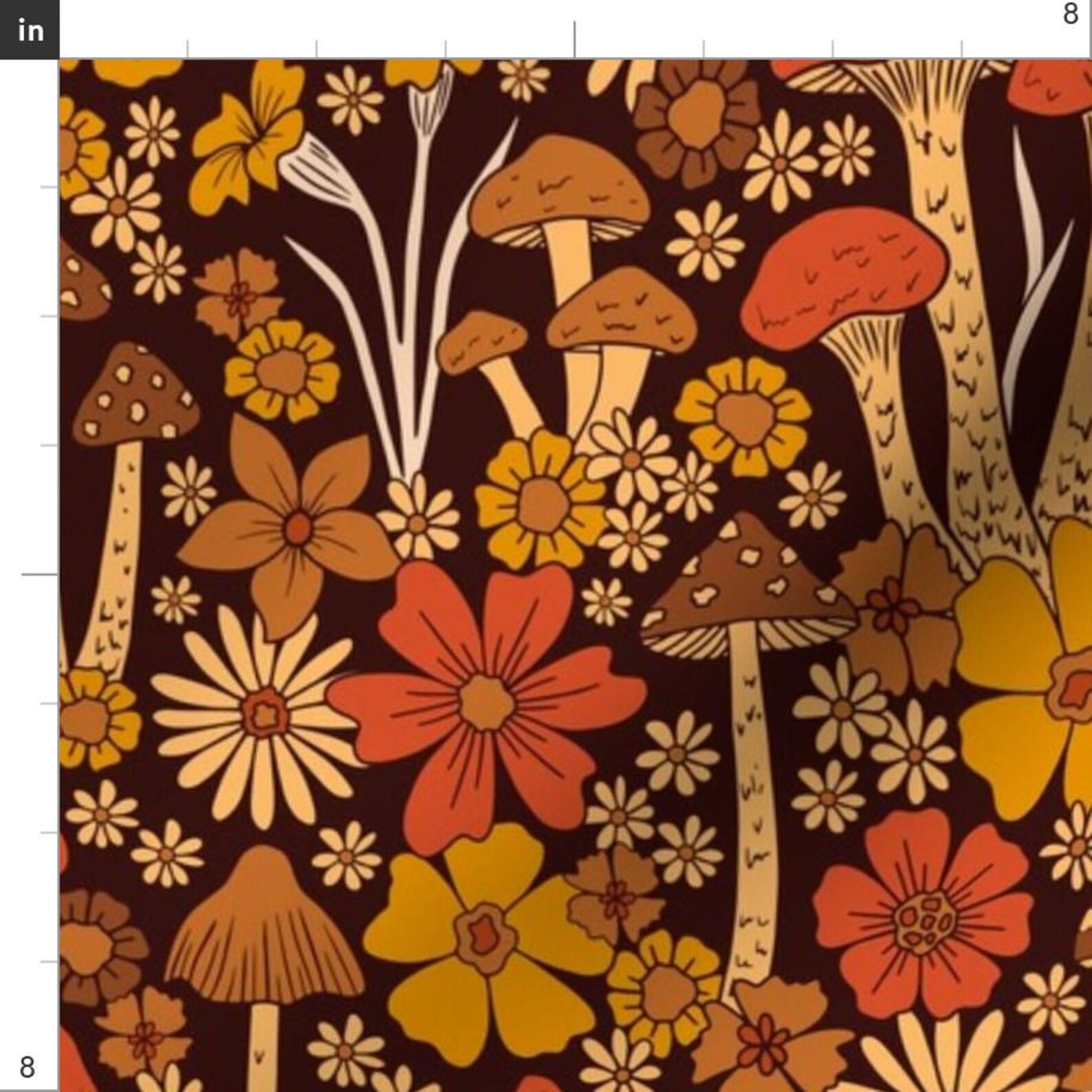 Vintage Style Flower Upholstery Fabric- Retro 1970s by Somecallmebeth ...