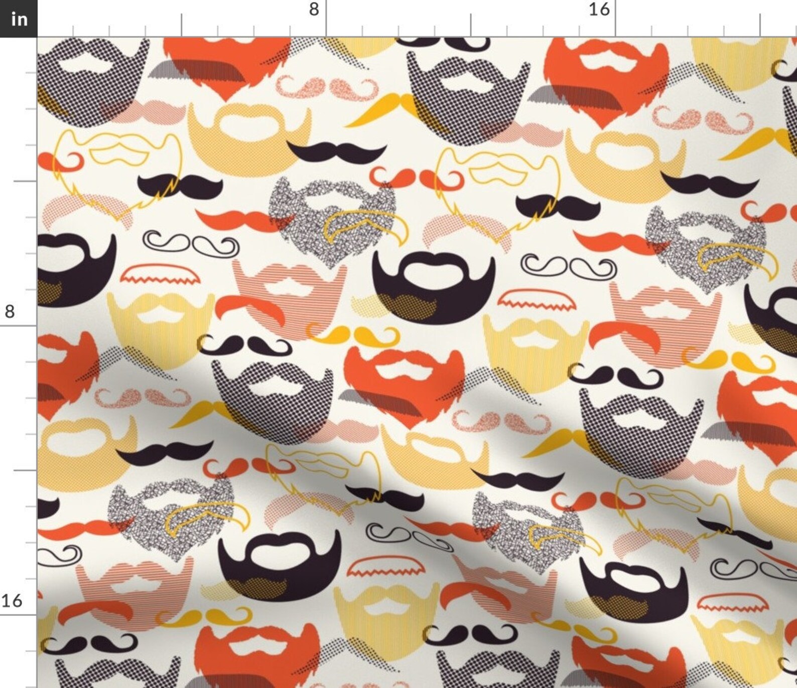 Beard Mustache Fabric Modstache and Beards by Katerhees - Etsy