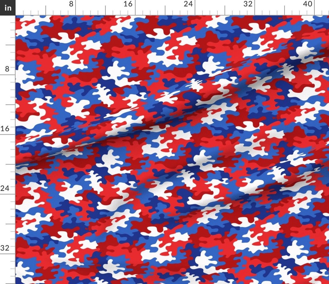 Red White and Blue Camo Fabric Patriotic USA Camo 4th of - Etsy