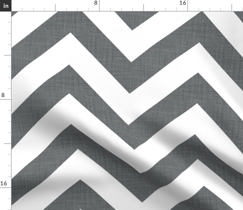Modern Chevron Fabric Grey Chevron Large Scale Fabric by - Etsy