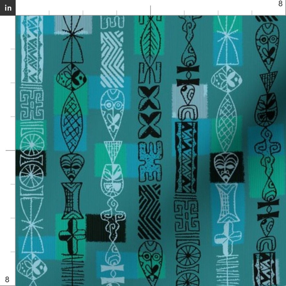 Blue Green Hawaiian Fabric Tiki Beads 1g by Muhlenkott - Etsy